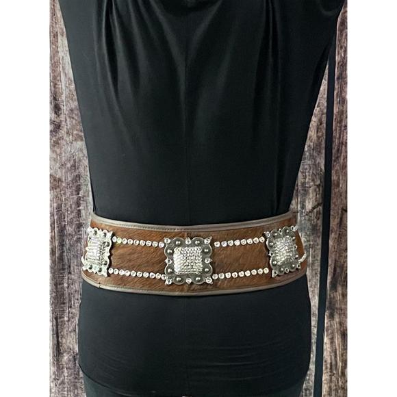 Raviani | Accessories | New Raviani Hide On Embellished Belt In Brown ...